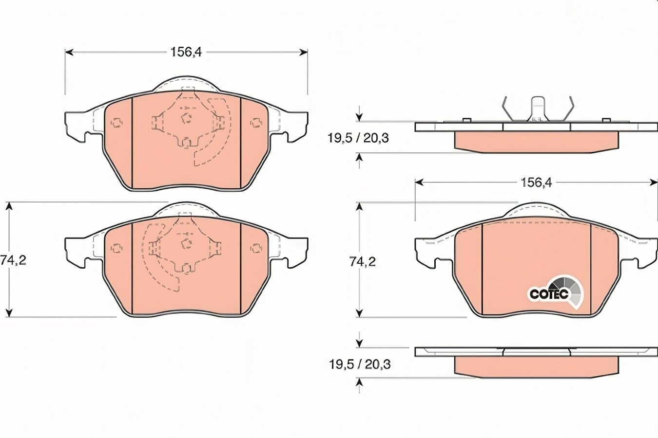 Колодки тормозные дисковые, для Ауди A4 B5 1994-2000, Фольксваген Гольф 3 1991-1998, Пассат B3 B4 1994-1996, B5 1996-2000, Венто 1991-1998 арт GDB1200