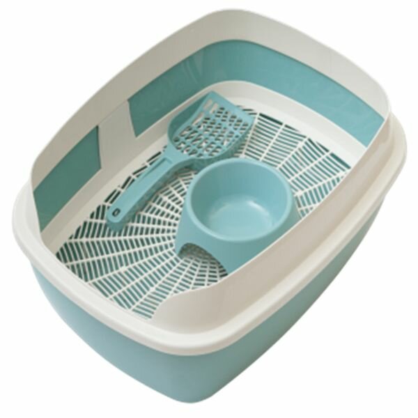 Набор аксессуаров Сибирская кошка Альбус, Для Питомца, туалет с бортиками, сетка, совок, миска 300 мл, тиффани