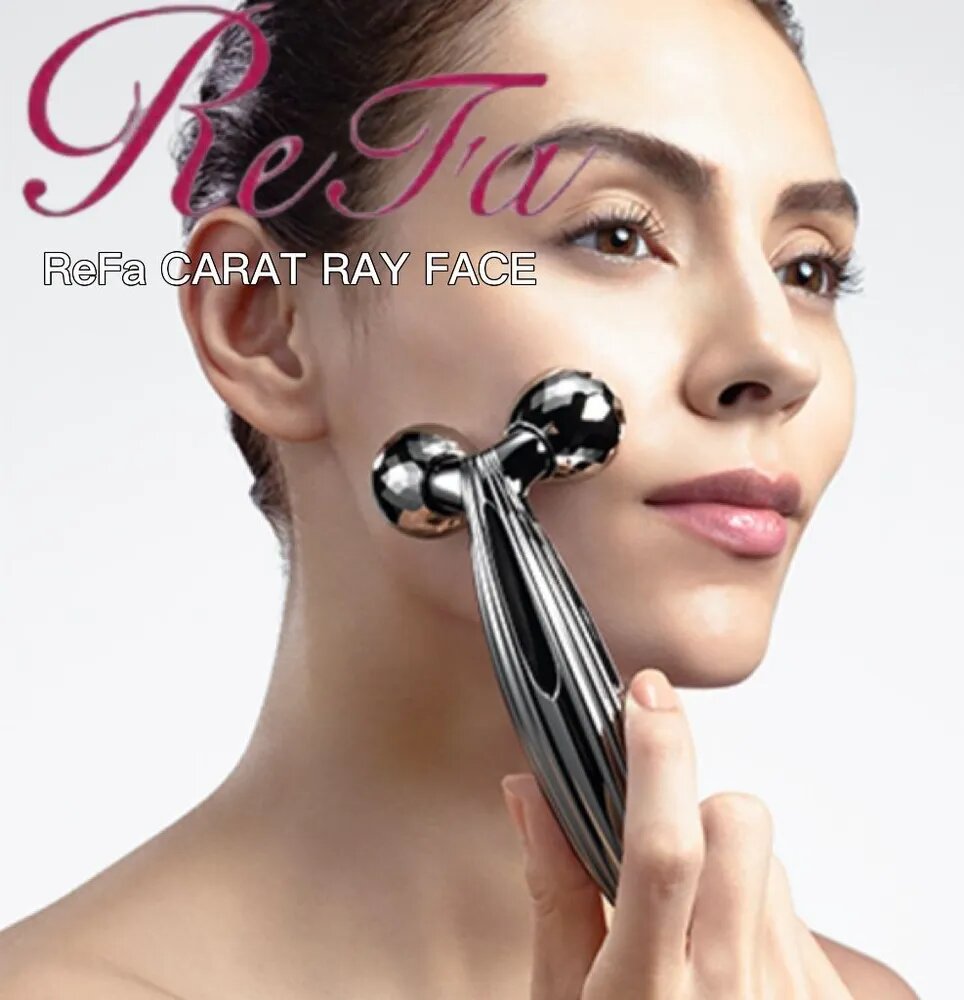 Массажный прибор ReFa CARAT RAY FACE для лица и тела, роликовый, металлический