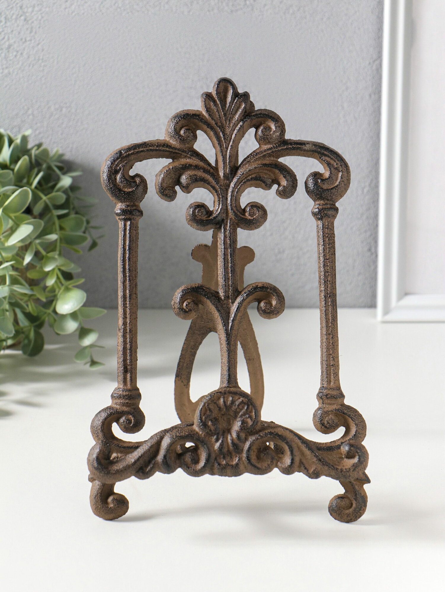 Мольберт - держатель для книг, подставка "Королевские вензеля", фигура чугун, 17x7x27 см