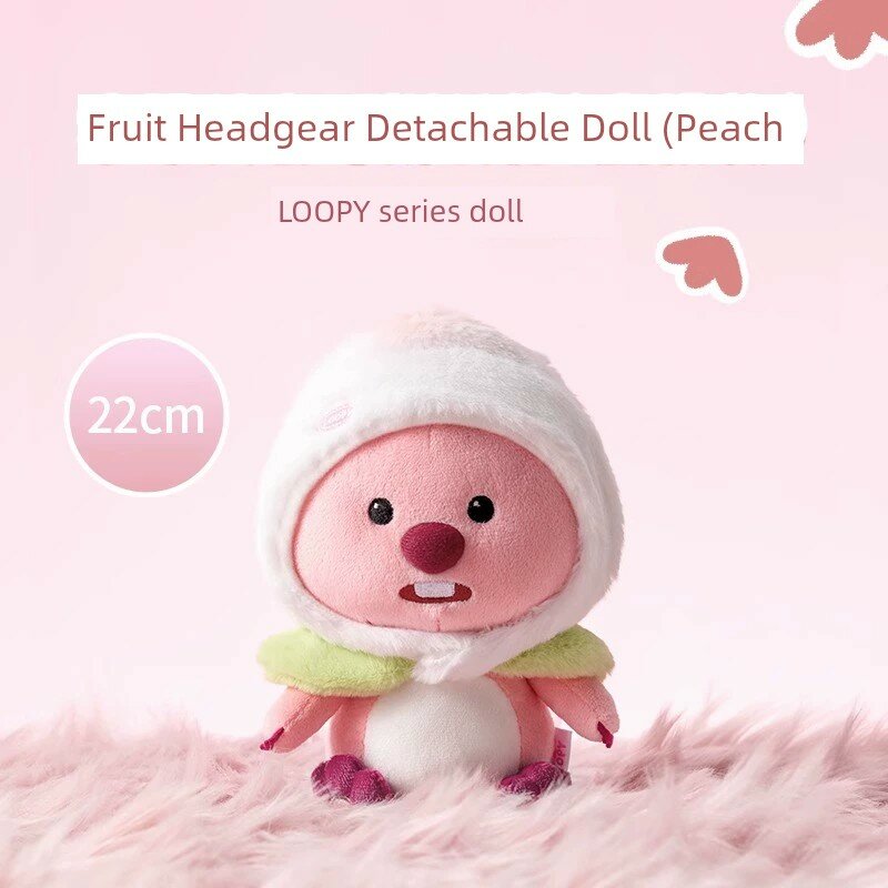 Костюм Loopy Персик - Маска с Фруктом, 100% Полиэстер, Высота 22 см, Идеально для Праздников и Детей