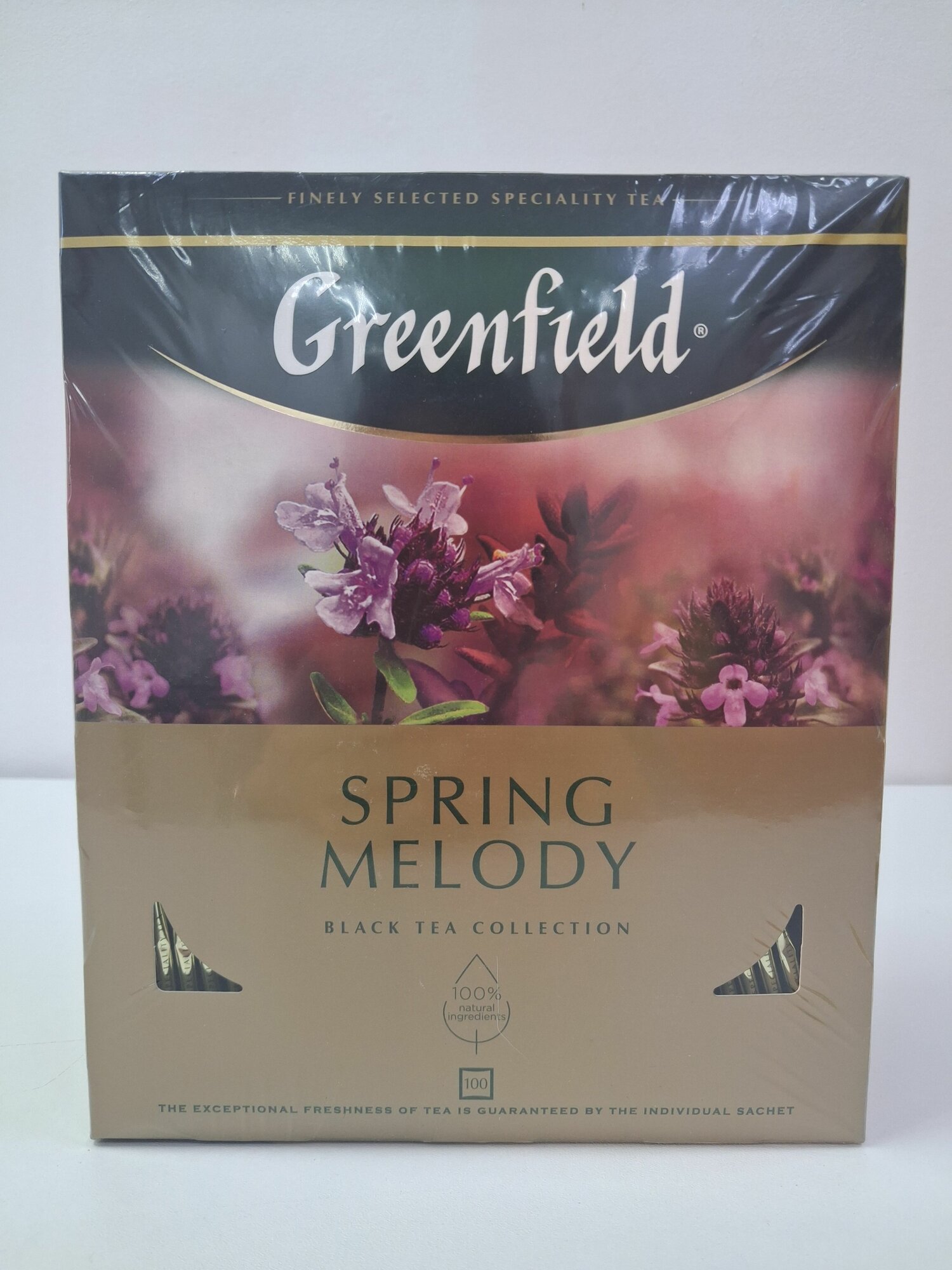 Чай Чёрный Байховый с ароматом Фруктов и Душистых трав Greendield Spring Melody (Гринфилд Спринг Мелоди) в индивидуальном саше, 100пак.
