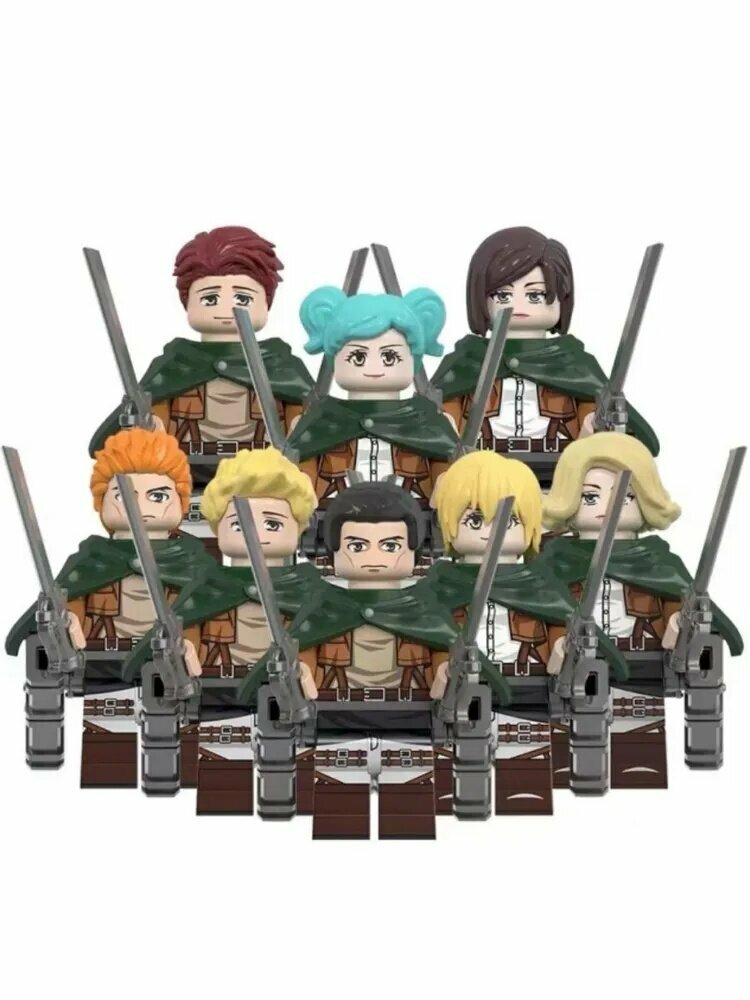 Аниме фигурки Атака Титанов(Attack on Titan)/Набор игрушек минифигурки 8 шт/Коллекционные фигурки