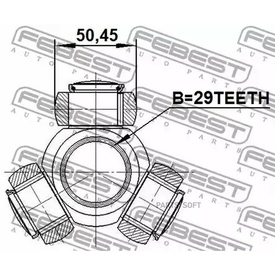 FEBEST 2116-TTG трипоид 29X50.45 FORD TRANSIT TT9 2006-2013