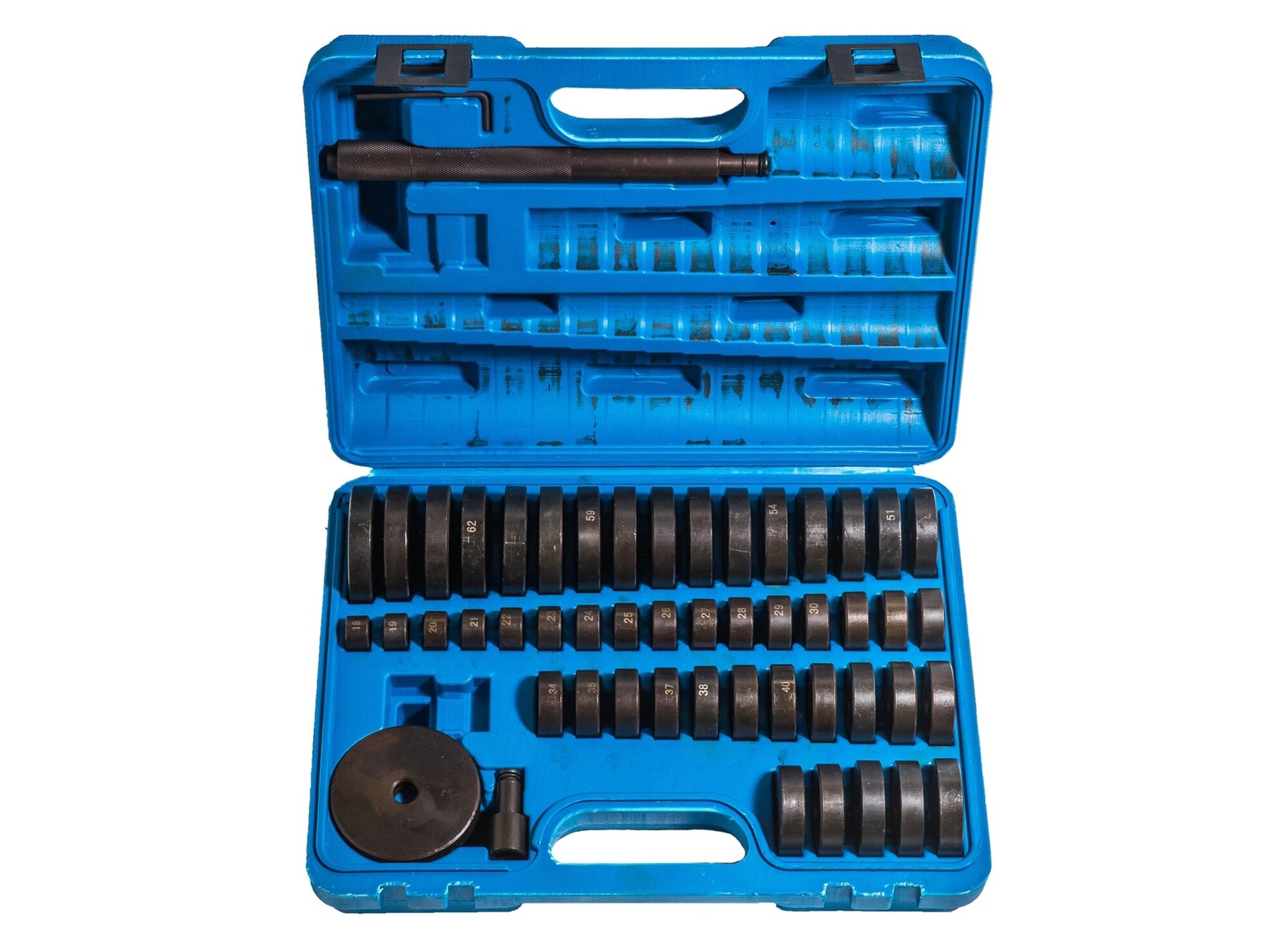 Набор оправок для запрессовки подшипников, сальников и втулок 51 предмет