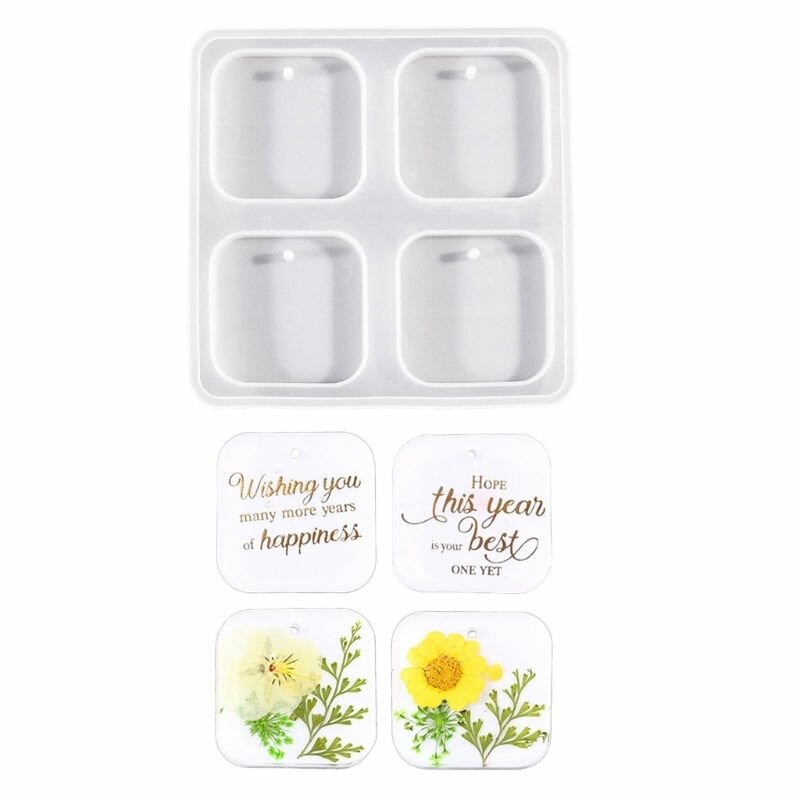 (1 шт.) Силиконовый молд для квадратной подвески