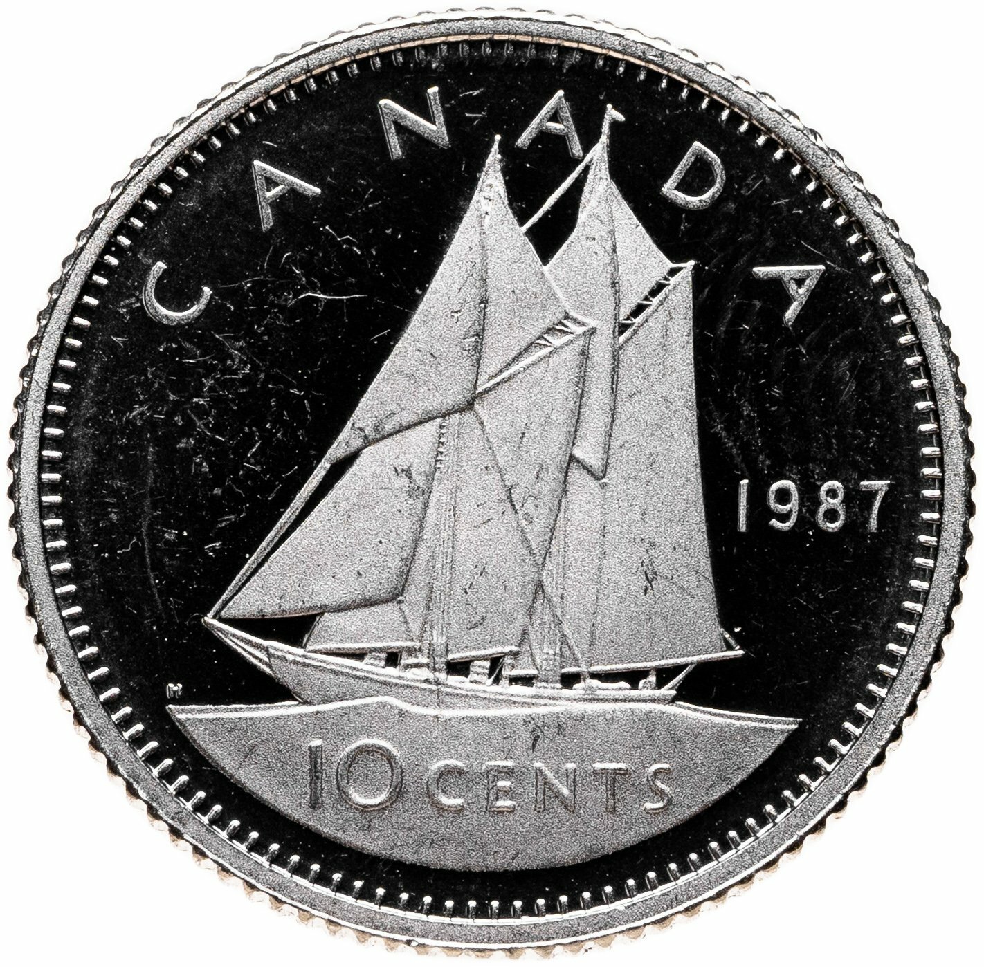 Канада 10 центов cents 1987, Никель, в сохранности Proof