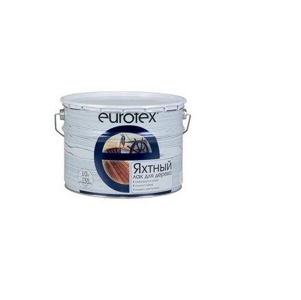 Лак яхтный EUROTEX атмосферостойкий, глянцевый, объем 10 л 80222