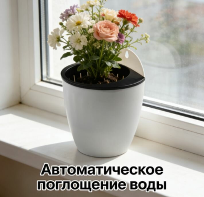 Вазон, 1 шт, цвет серый металлик