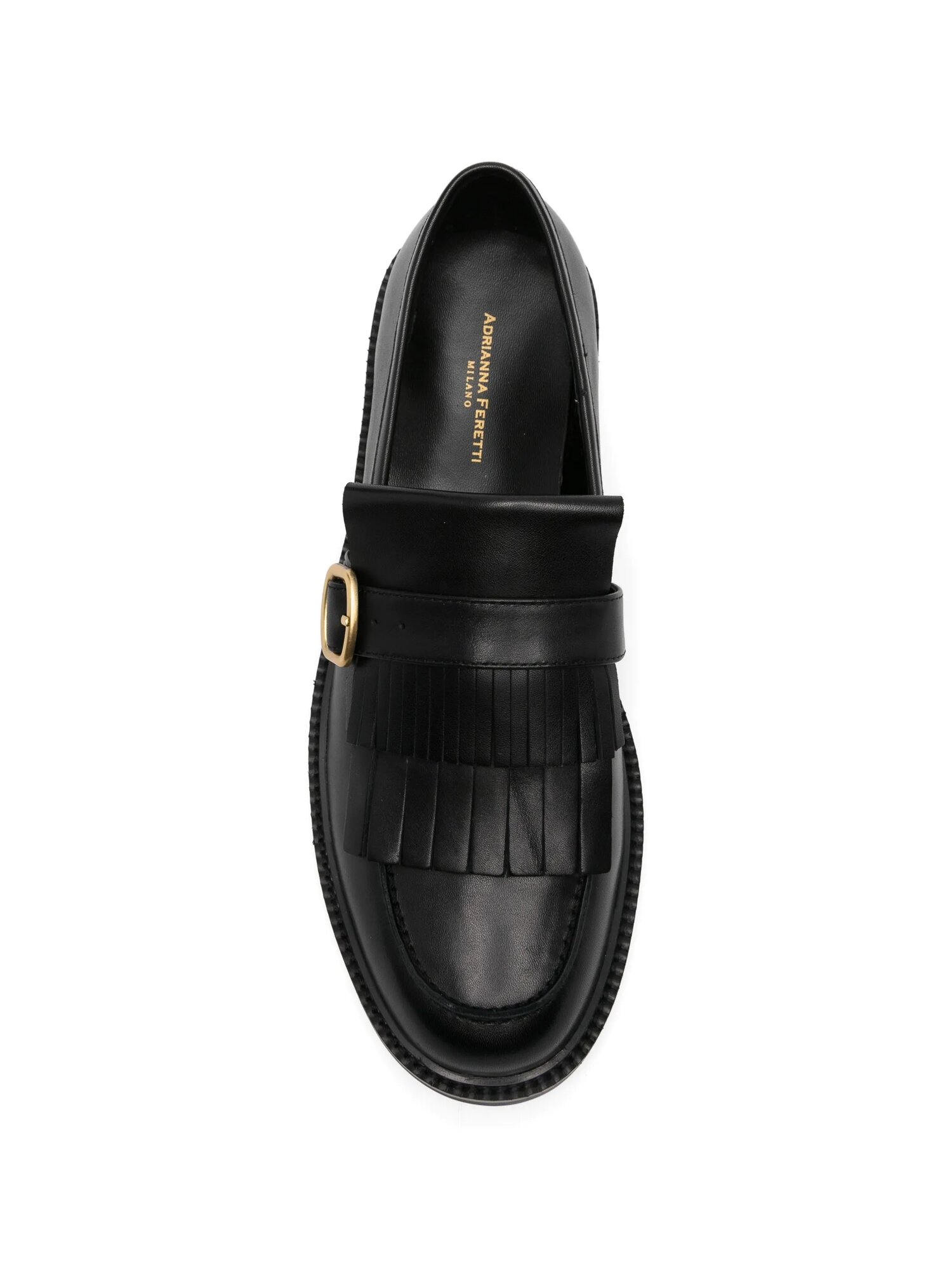 Лоферы ADRIANNA FERETTI Fringed-detail loafers, размер 39, black/black — фото 1