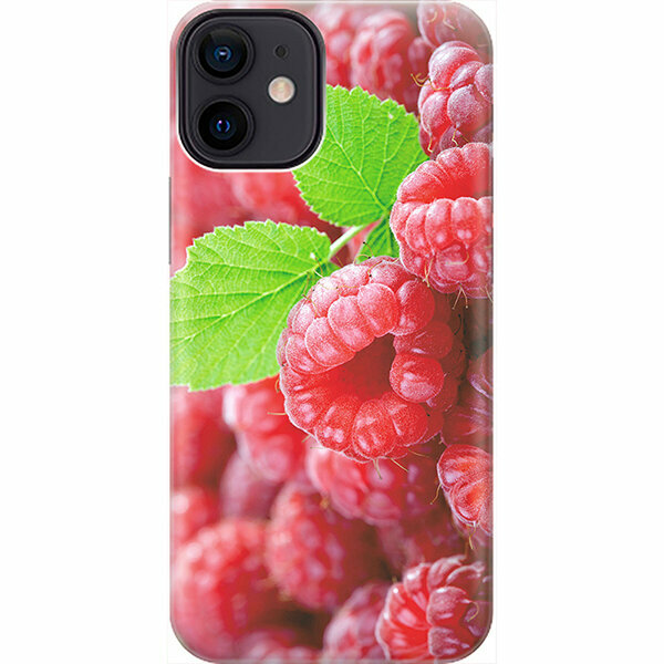 Силиконовый чехол на Apple iPhone 12 Mini / Эпл Айфон 12 мини с рисунком "Малинка"