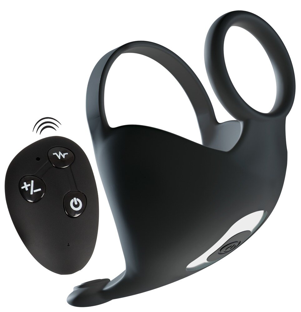 Вибронасадка для эрекции и стимуляции мошонки Rebel Cock Ring with RC Ball Massager