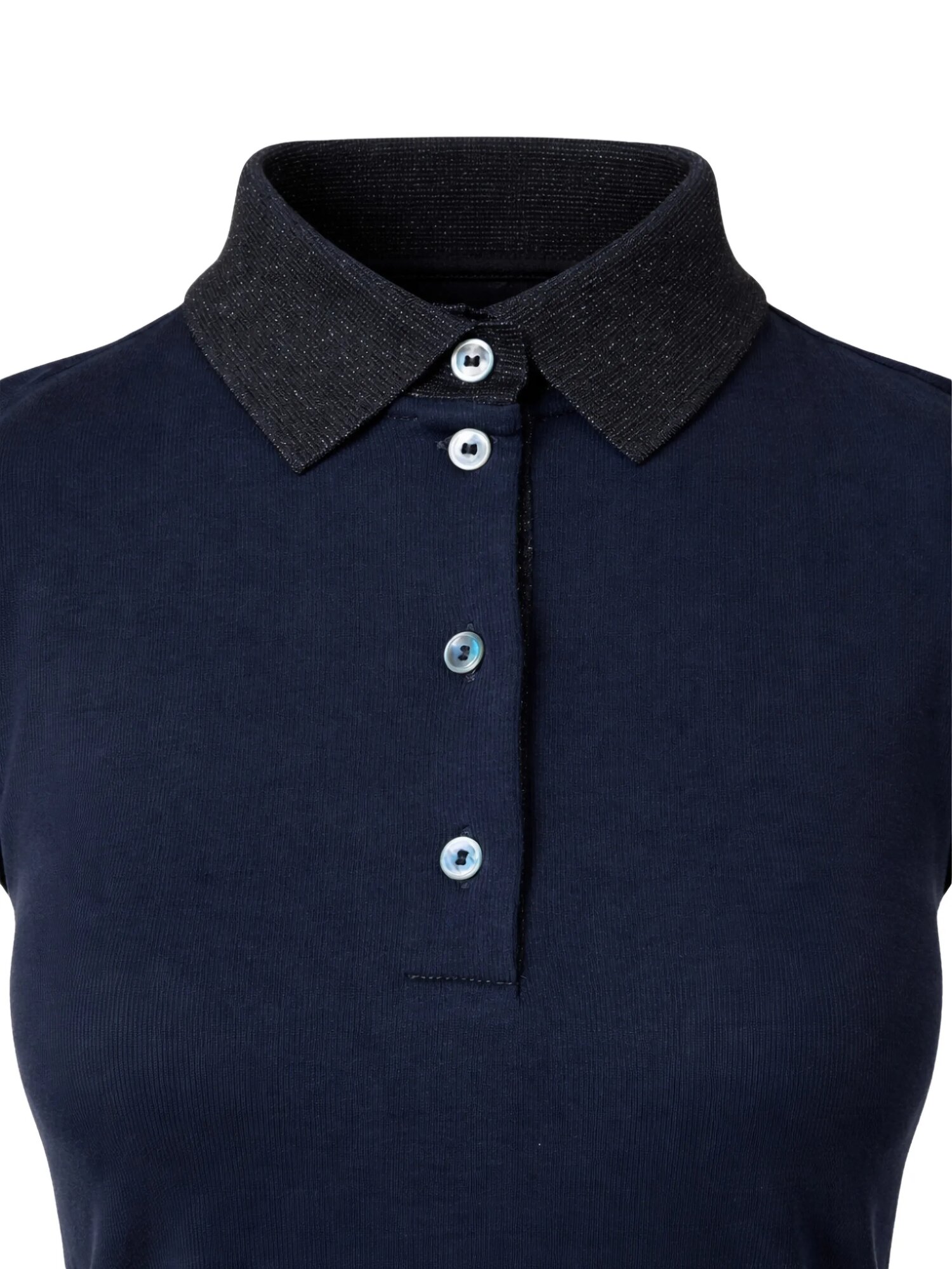 Топ Gran Sasso Button contrast-collar polo top, размер 44, blue — фото 1