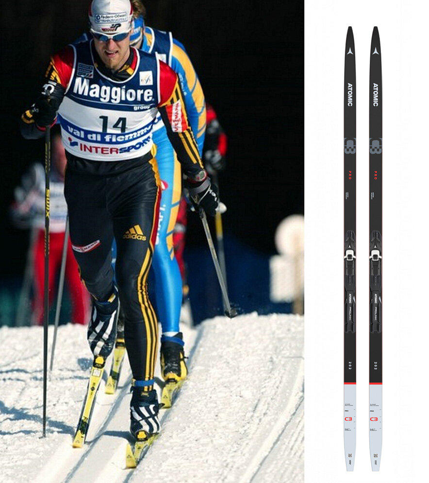 Беговые лыжи Atomic PRO C3 SKINTEC с креплениями Prolink Shift Pro CL 22-23 (202 Medium)