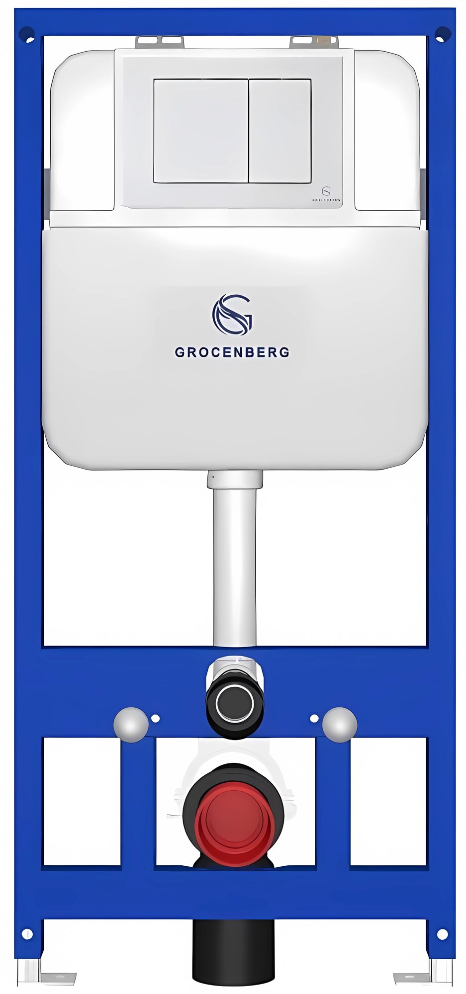 Инсталляция для унитаза с кнопкой для смыва Grocenberg GS3050-KP3080W Белый