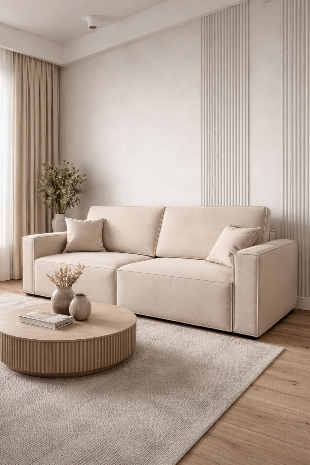 Диван раскладной Вестерн с НПБ бежевый, механизм выкатная Еврокнижка, 230х104х61 см (Беверли 2)