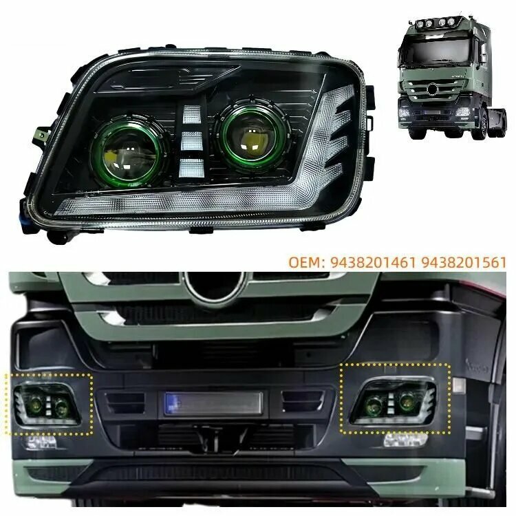 Фары автомобильные, 2 шт, арт. MERCEDES ACTROS MP3 BI LED