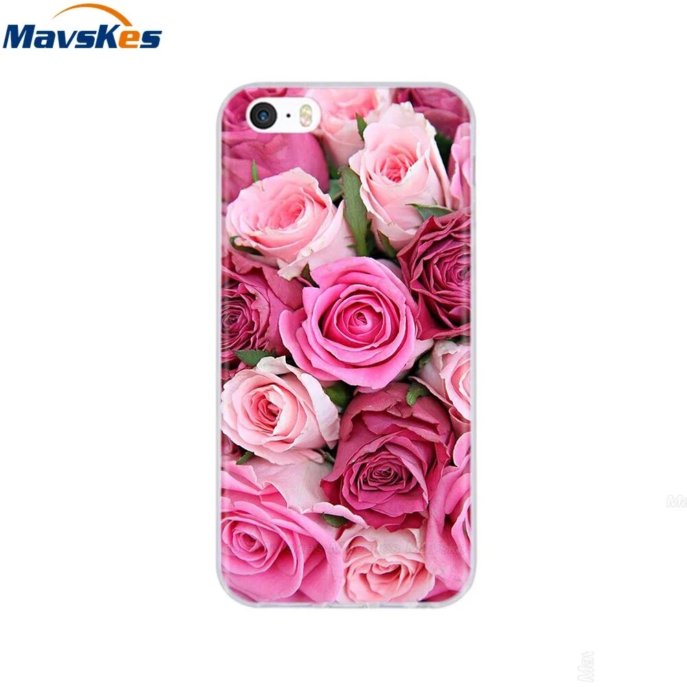Чехол для iPhone 5/5s/SE розовый, силикон