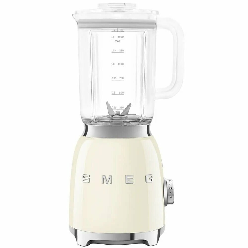 Стационарный блендер Smeg BLF03CREU, 800 Вт, 4 режима, мерный стакан, кремовый