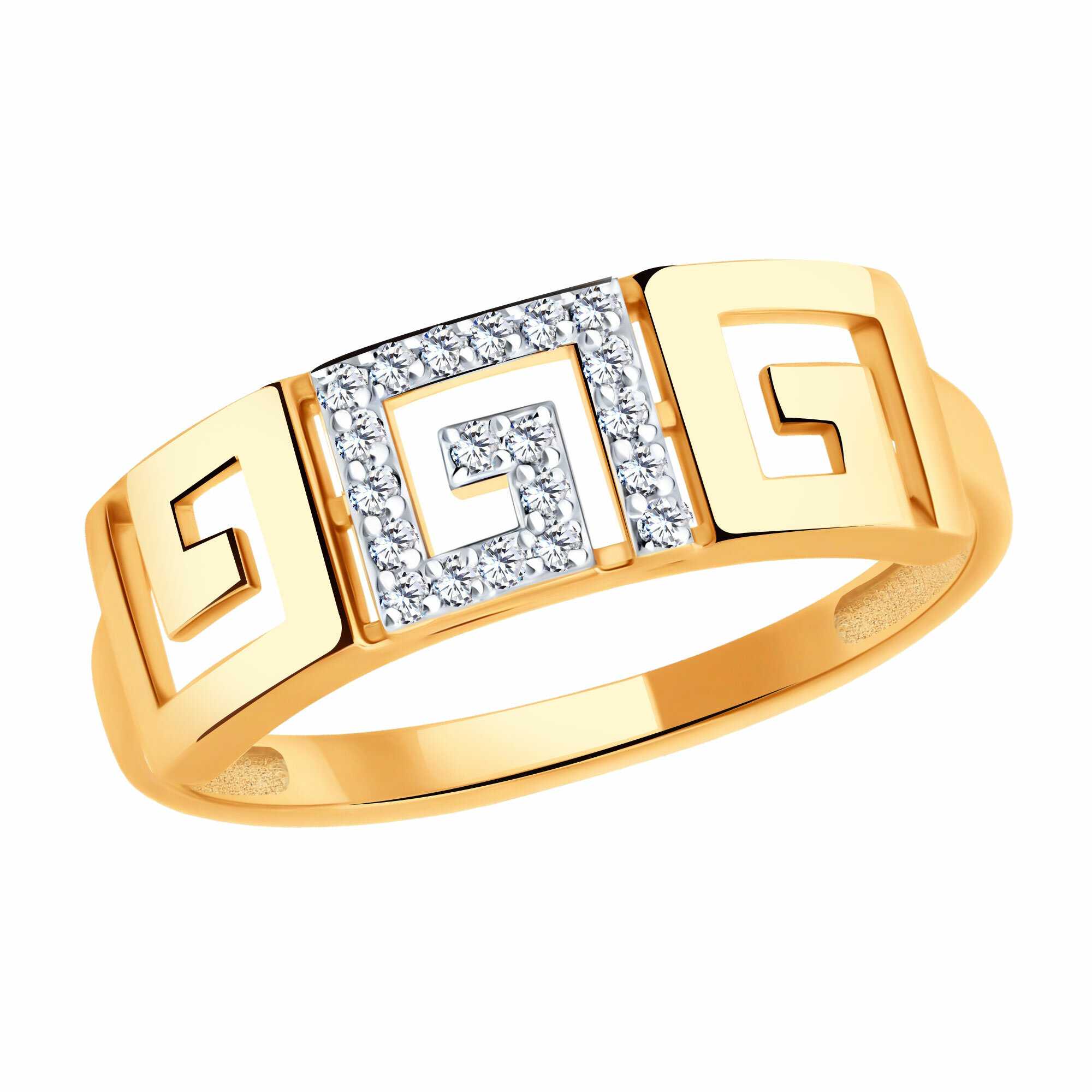 Кольцо, красное золото, 585 проба, фианит