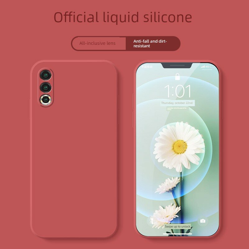 Чехол для Meizu 16s Pro из жидкой силикона, камелиево-красный, полная защита, противоударный, без защитной пленки