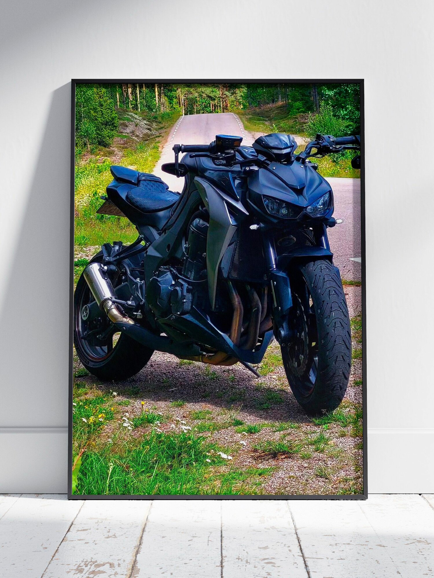 Плакат на стену для интерьера Авто и Мото (Кавасаки Z1000 - Kawasaki Z1000 2) - Постер по транспорту формата A4 (21x30 см)