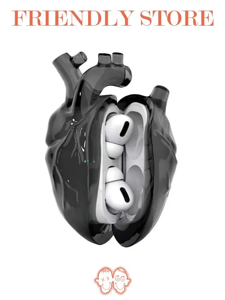 Для Airpods pro1/2 защитный чехол из жидкого силикона в форме сердца на Хэллоуин