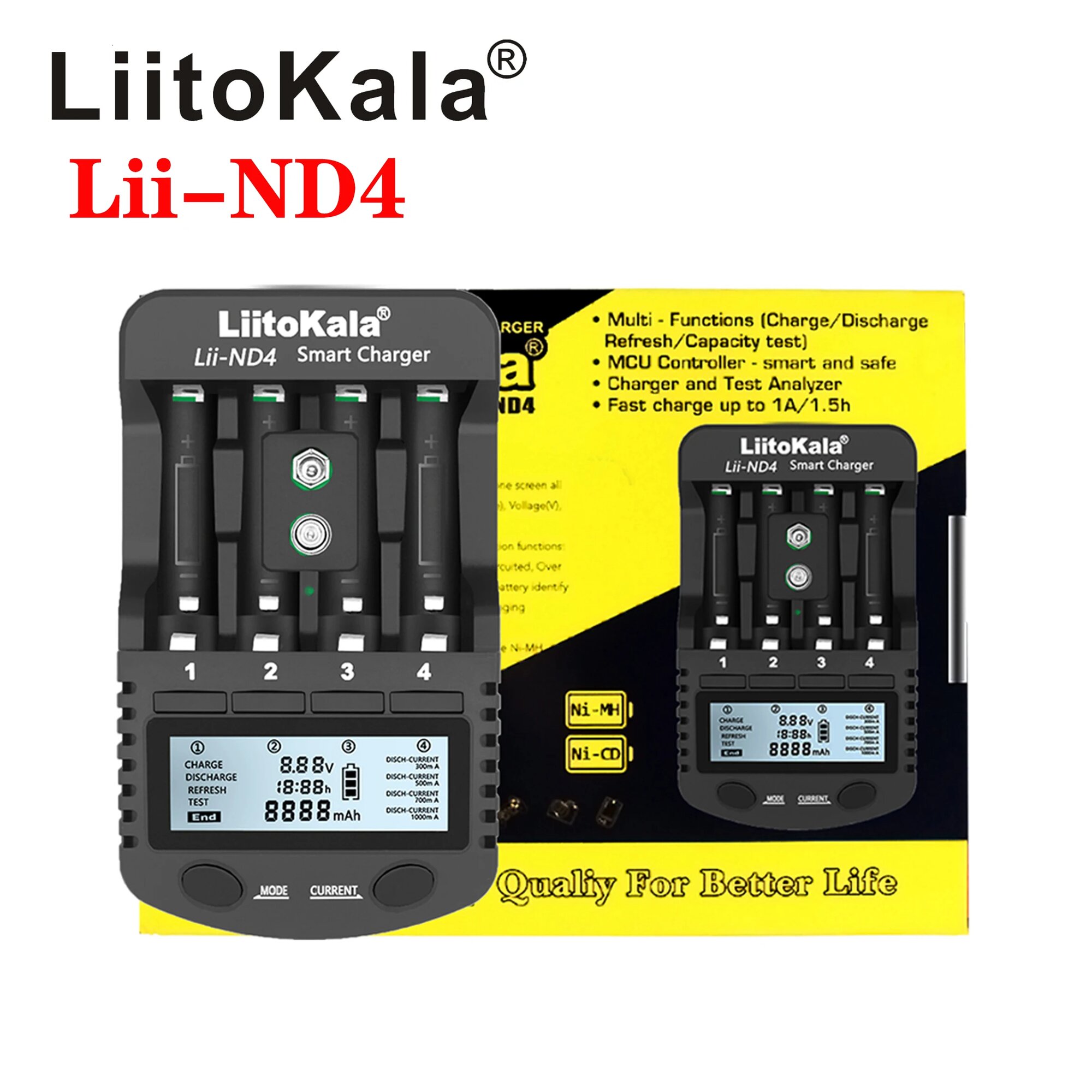 LiitoKala Lii-ND4 зарядное EU, черный