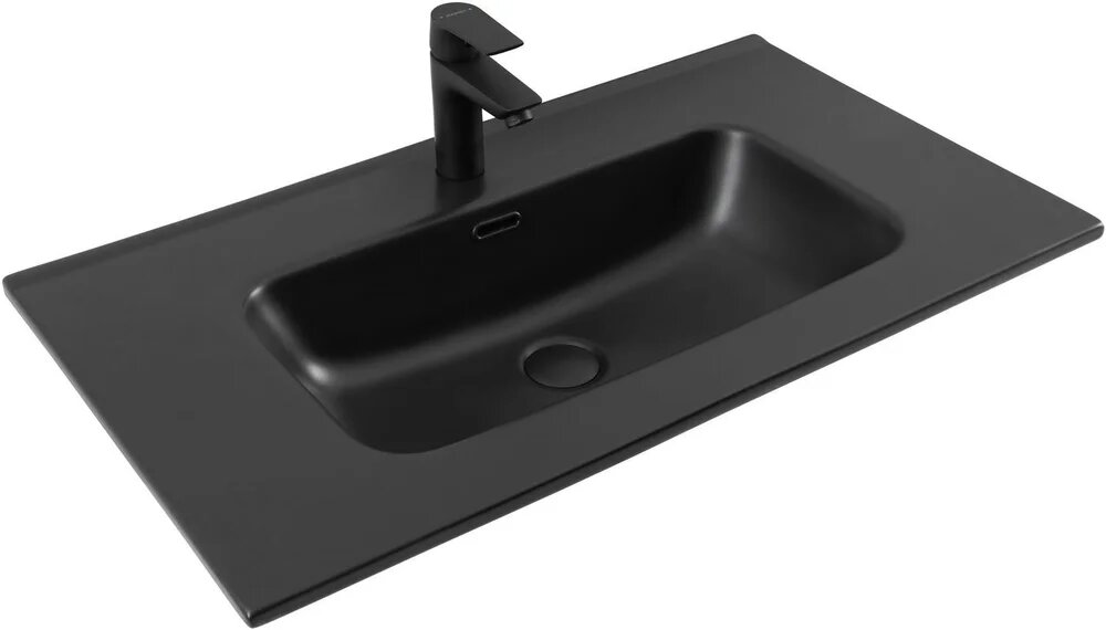 Раковина-столешница Aquanet 80 черный матовый (329255)