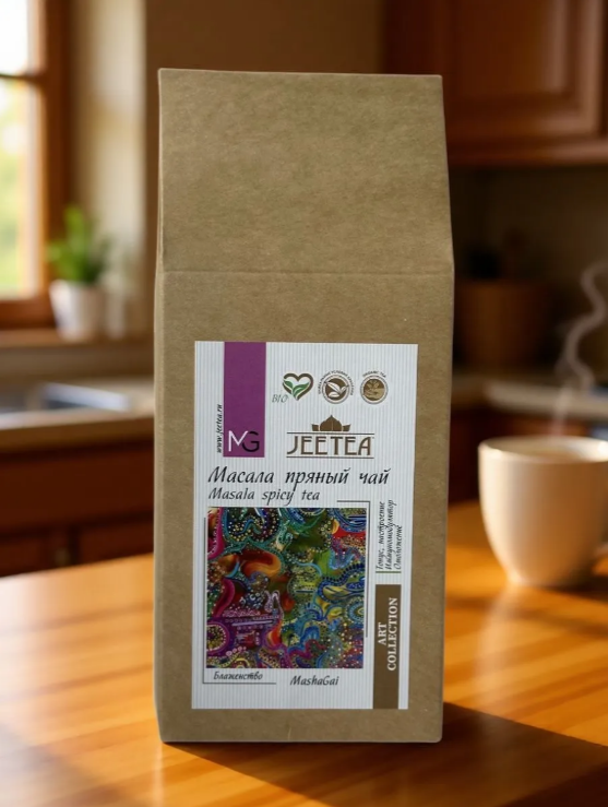 Чай Масала пряный, 100 гр JEETEA / чай листовой, вкусный и полезный чай, бодрящий чай, чай подарочный, китайский чай, чай со специями