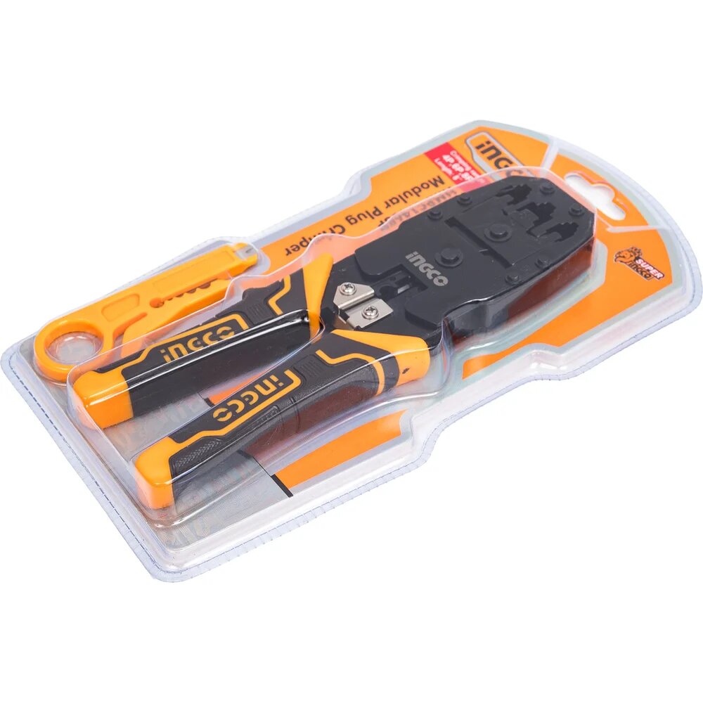 Клещи INGCO HMPC1468P, для витой пары, с возвратным механизмом, закаленная сталь