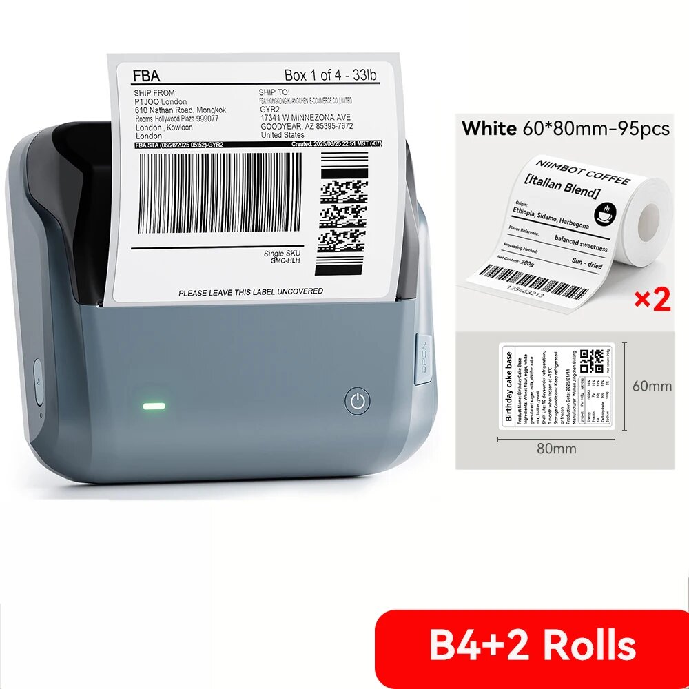 Niimbot B4 Термопринтер Этикеток B4-60x80-2Rolls