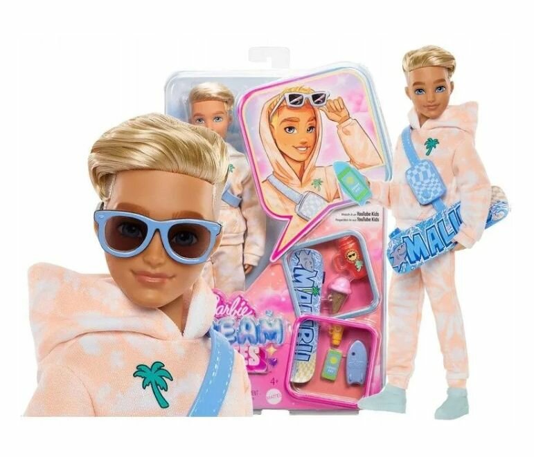 Кукла Mattel Barbie Dream Besties - Кукла Кен со съемной одеждой и светлыми волосами - Барби JDD75