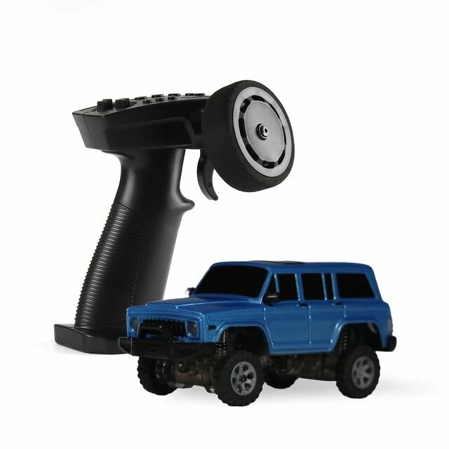 Радиоуправляемый внедорожник Jeep синий c камерой 1:64 4x4 , Набор Sniclo FPV 3015 , Машина+пульт+Очки FPV обновленная модель