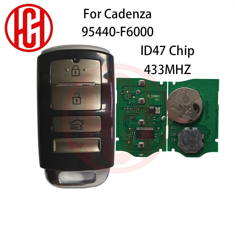 Ключ для Cadenza 95440-F6000 ID47 433MHz, 4 кнопки