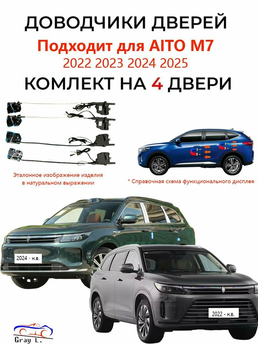 Доводчики дверей AITO M7 для 4 дверей — комплект из 4 шт, мягкое автоматическое закрывание, совместим с AITO M7