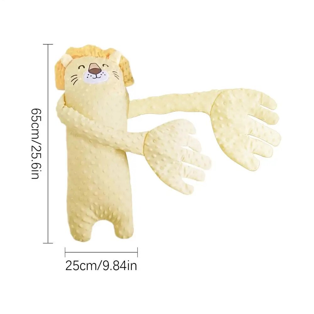 Бежевая подушка-ласкатель Lion 65x25 см