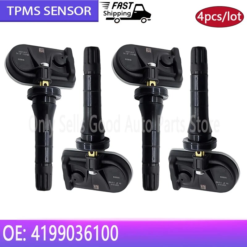 4 шт. 41990-36100 новые датчики давления в шинах TPMS для SsangYong Tivoli Musso 2021 2022 2023 2024 2025 2026 433 МГц 4199036100
