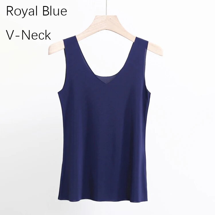 Бесшовный жилет из ледяного шелка, Royal Blue, V-Neck, Size 2XL, Color G