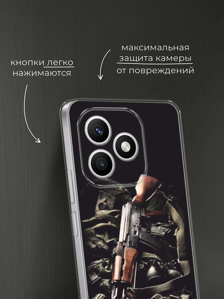 Силиконовый чехол на Honor X8d / Хонор X8d с принтом Автомат — фото 1