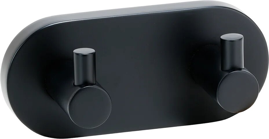 Крючок Bemeta Dark 104405200 латунный, двойной, черный, вешалка для полотенец в ванную
