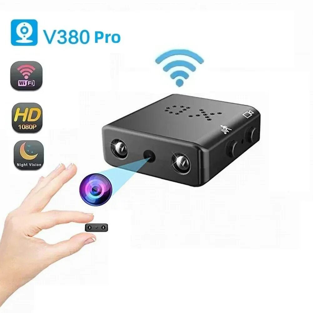 Камера Wi-Fi V380 Pro Mini 1080P Смарт беспроводная камера HD Espia Ночное видение Детекция движения Невидимая Портативная Самая маленькая камера-XD с V380 Pro