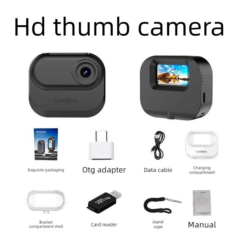D10 Action Camera Черный стандартный комплект с 64 ГБ картой памяти 1200 МП магнитная зарядка 1080Р видео
