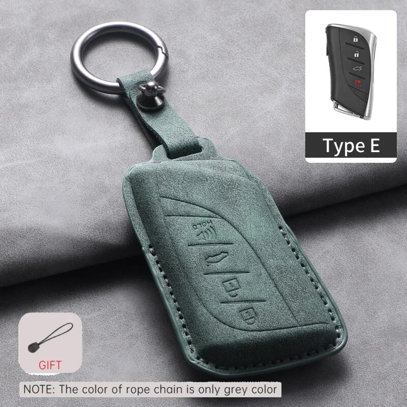 Кожаный чехол для ключей Lexus E Green, Type E