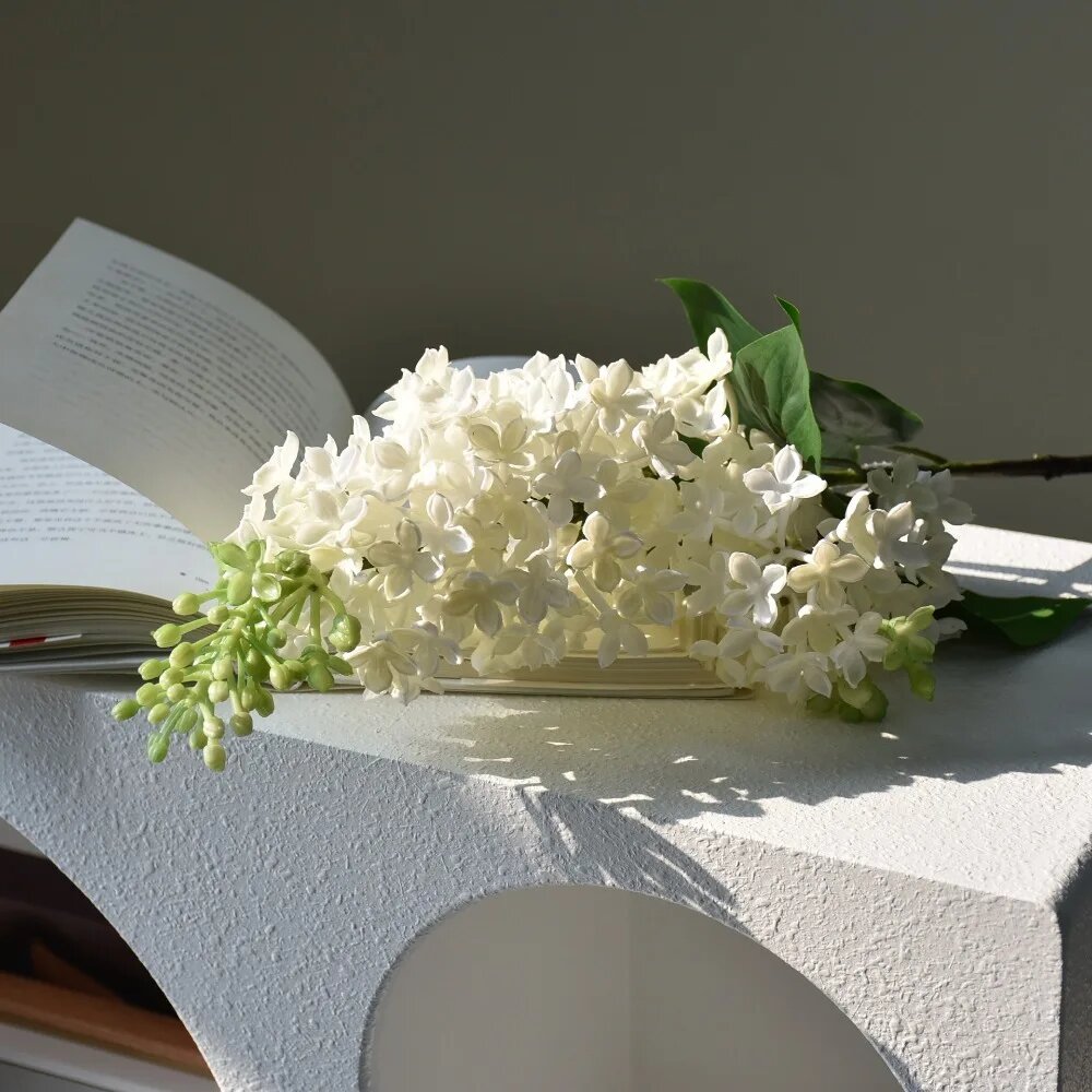 Искусственная сирень белая, 75 см, White-B