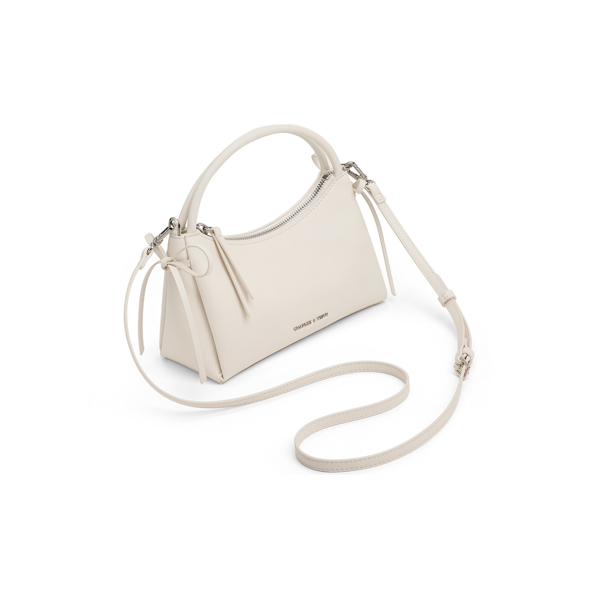 Сумка CHARLES & KEITH, фактура вязаная, молочно-белый — фото 1