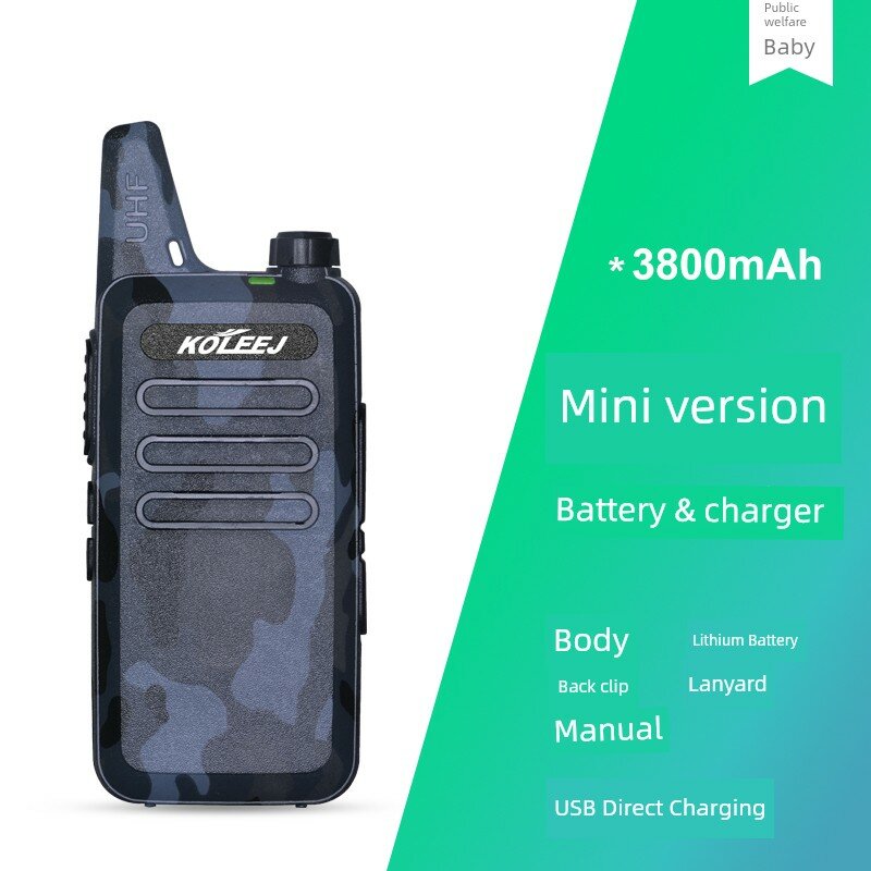 Kolijie 888plus Мини-ручная двухсторонняя связь авиационно-синего цвета с бесплатным наушником и аккумулятором,