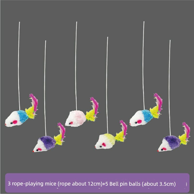 6 наборов игрушек для кошек: веревочные мыши для длительной игры