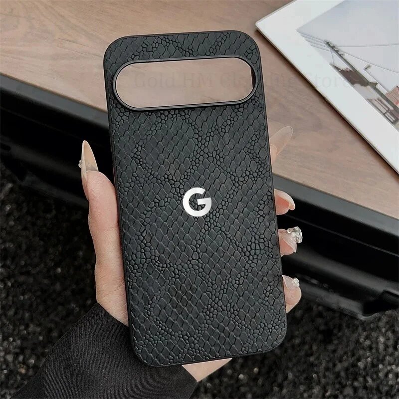 Винтажный кожаный чехол для телефона с узором под змеиную кожу для Google Pixel 10A 10 9 Pro XL, металлическая кноп
