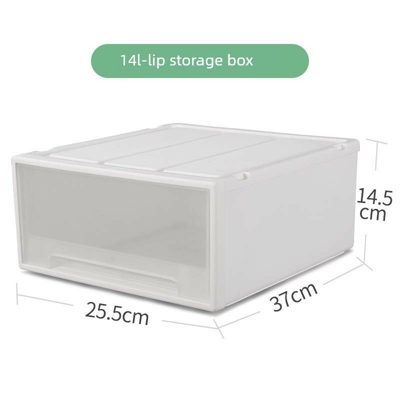 Пластиковая прозрачная коробка для ящиков, 14 л вместимости, габариты 37x25.5x14.5 см, идеально подходит для хранения в
